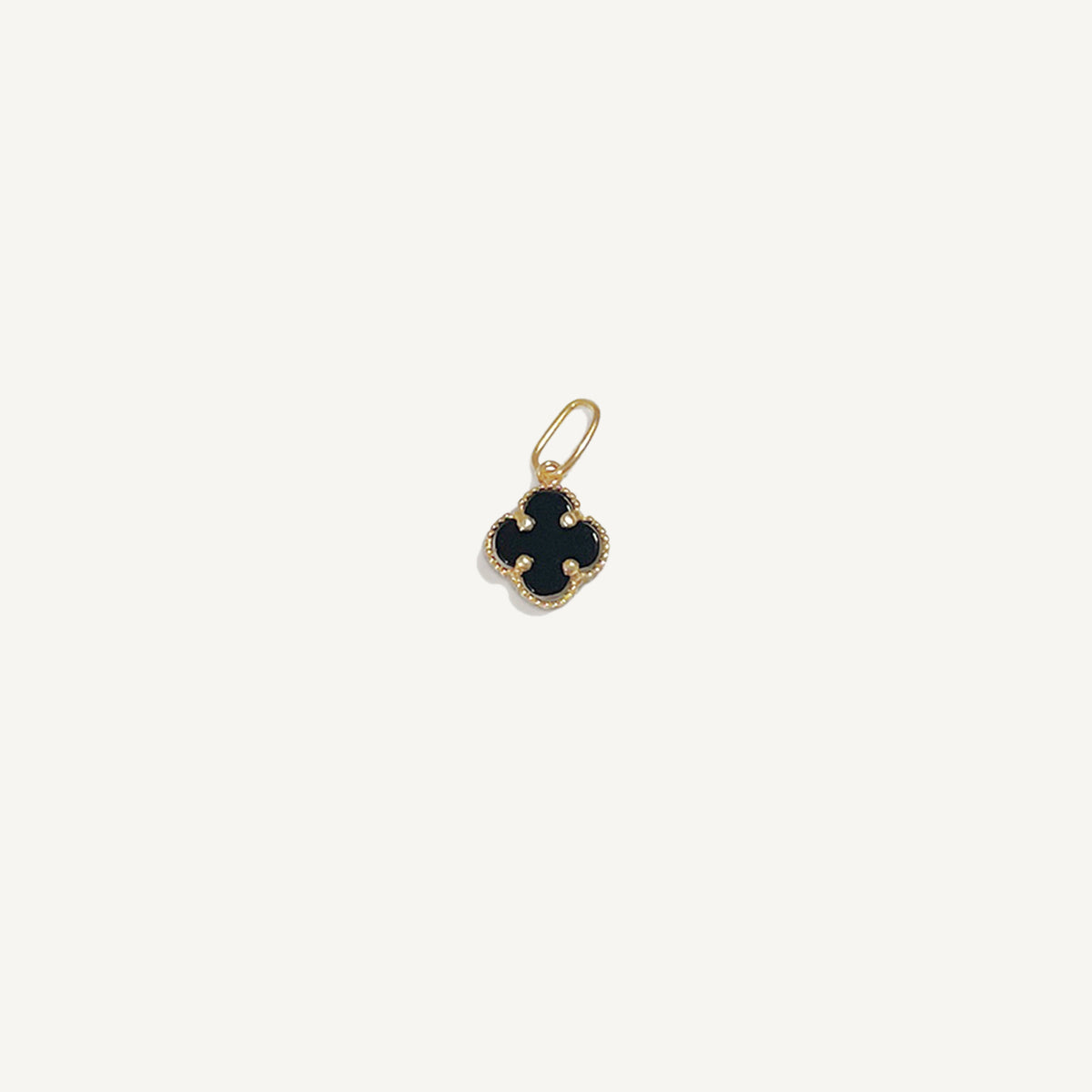 The Ultra Mini Designer Clover Necklace in Solid Gold – Flecked with Gold