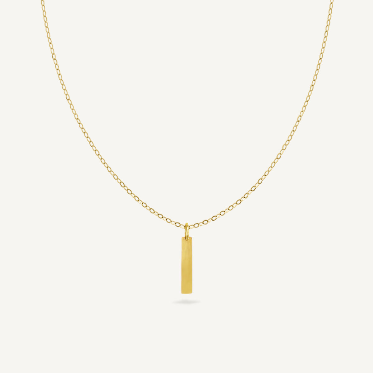 The Flat Bar Necklace in Solid Gold – Flecked with Gold